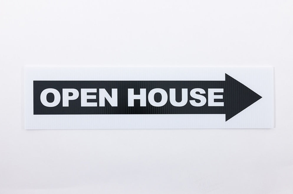 OPEN HOUSE DIRECTIONAL ARROW SIGN - 6X24 - BLACK – ABoR REALTOR® Store