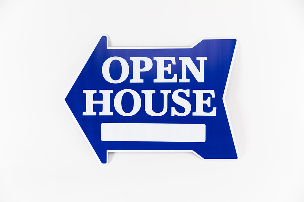 OPEN HOUSE SIGN - EXTRA LARGE ARROW SHAPE - BLUE – ABoR REALTOR® Store