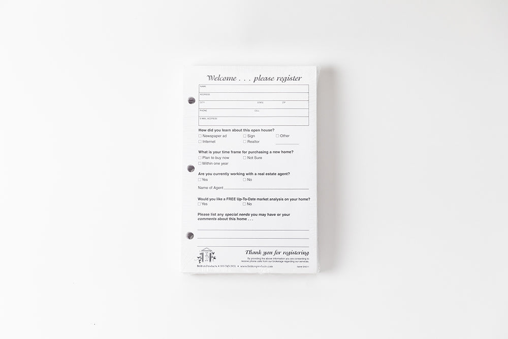 SMALL OPEN HOUSE GUEST REGISTER - REFILL PAGES – ABoR REALTOR® Store